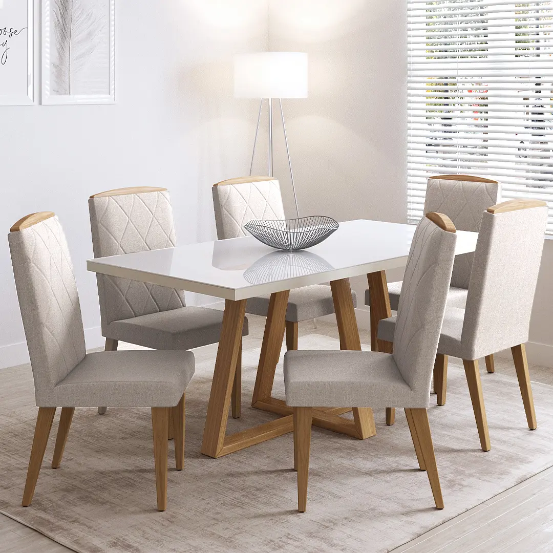 Comedor Austin 1.8 cm | 6 sillas Monré – Opal Home